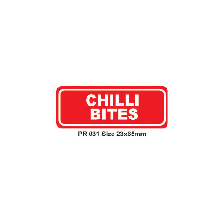 CHILLI BITES - 1000 Full colour LABELS